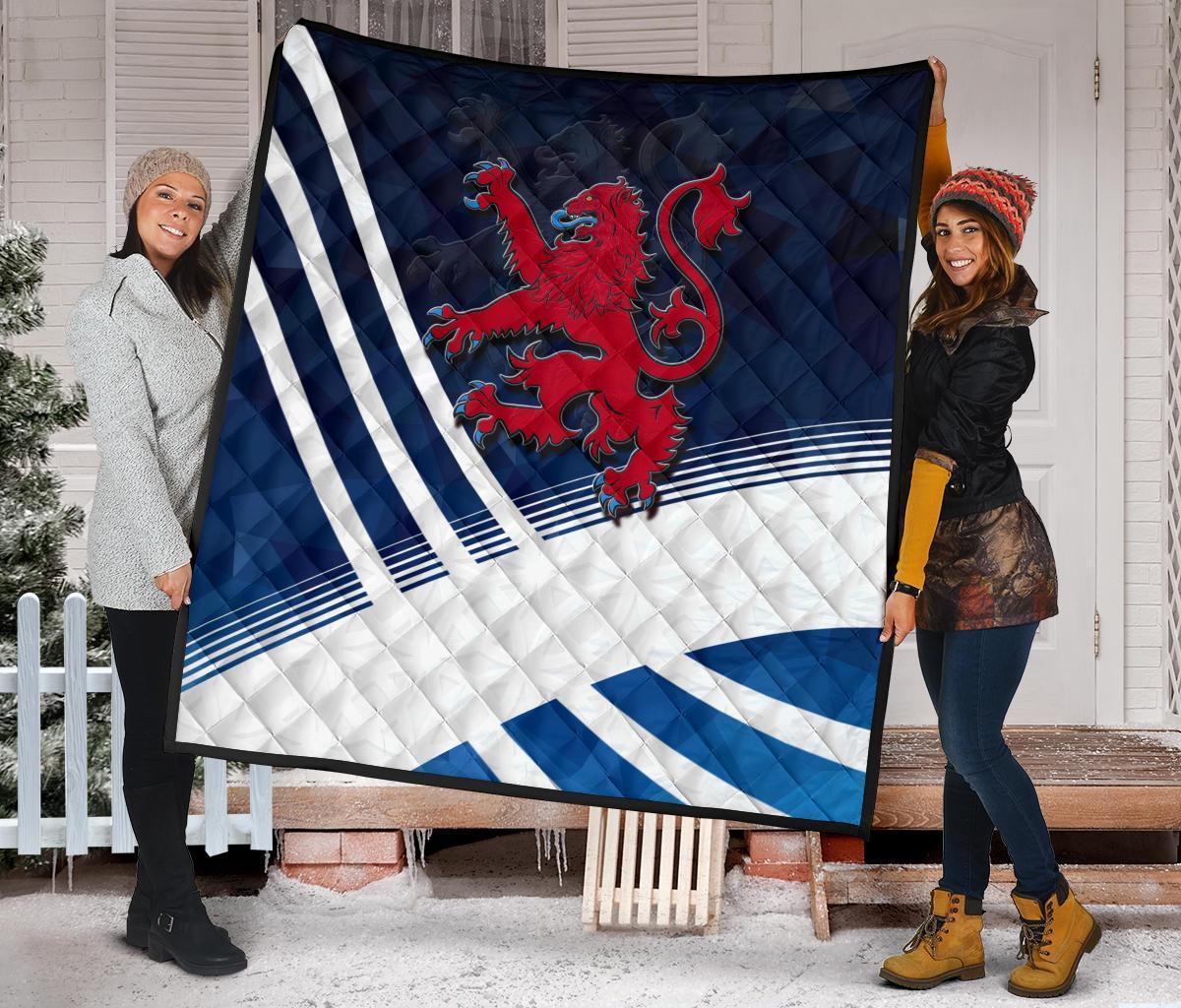 Scotland Celtic Premium Quilt - Scottish Flag Lion Polygon Style – Aljaira