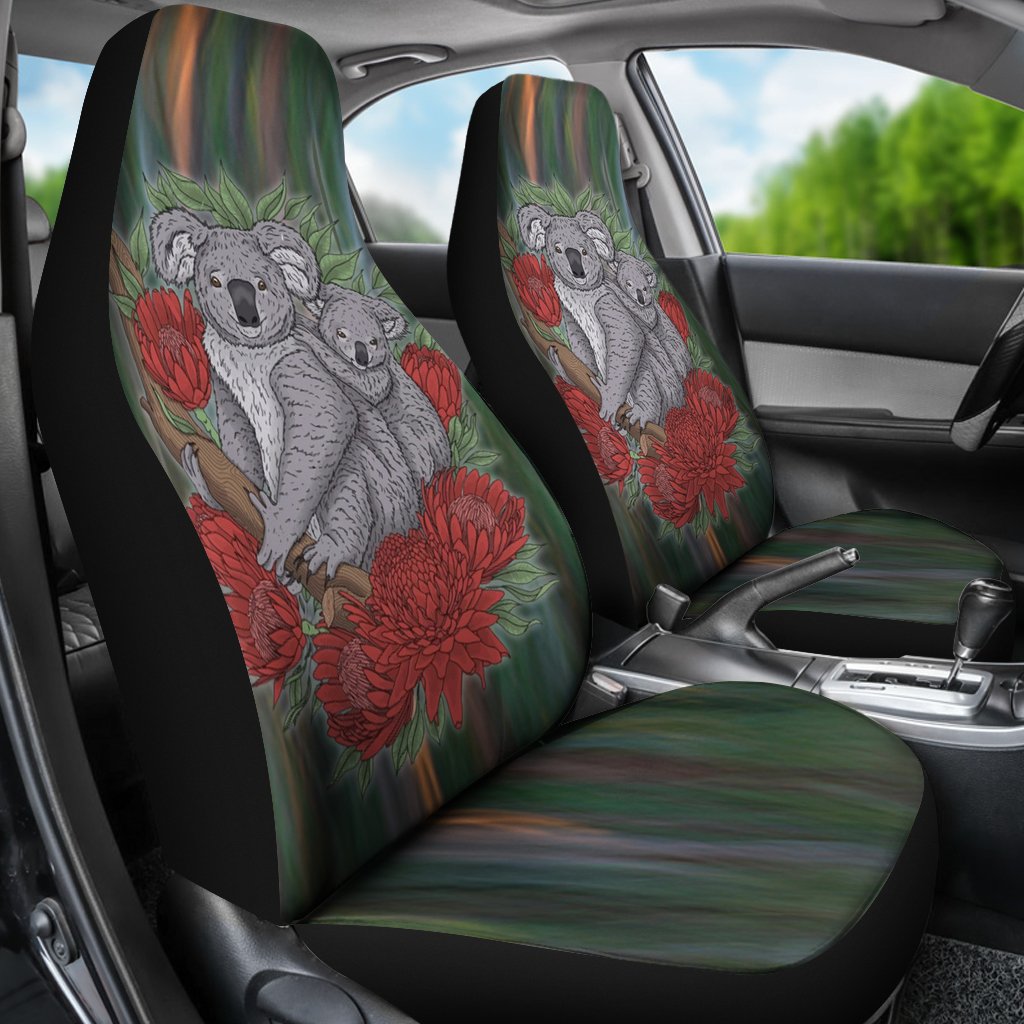 Car Seat Covers - Koala Family Drawing Painting – Aljaira