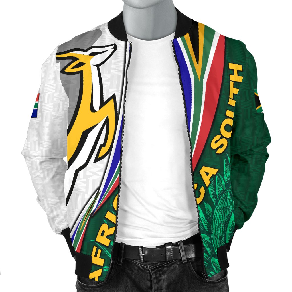 South Africa Men's Bomber Jacket Springboks Rugby Be Unique - White ...