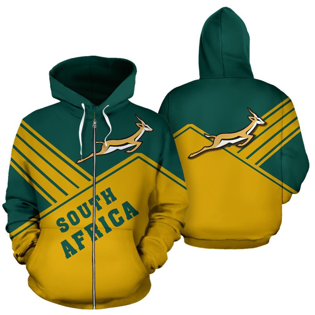 South Africa Springbok Zip Up Hoodie - Mount Style – Aljaira
