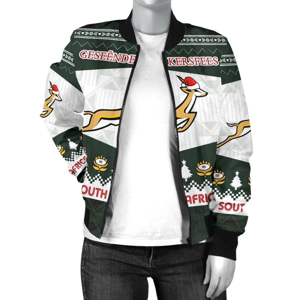 South Africa Springboks Christmas Bomber Jacket Women – Aljaira