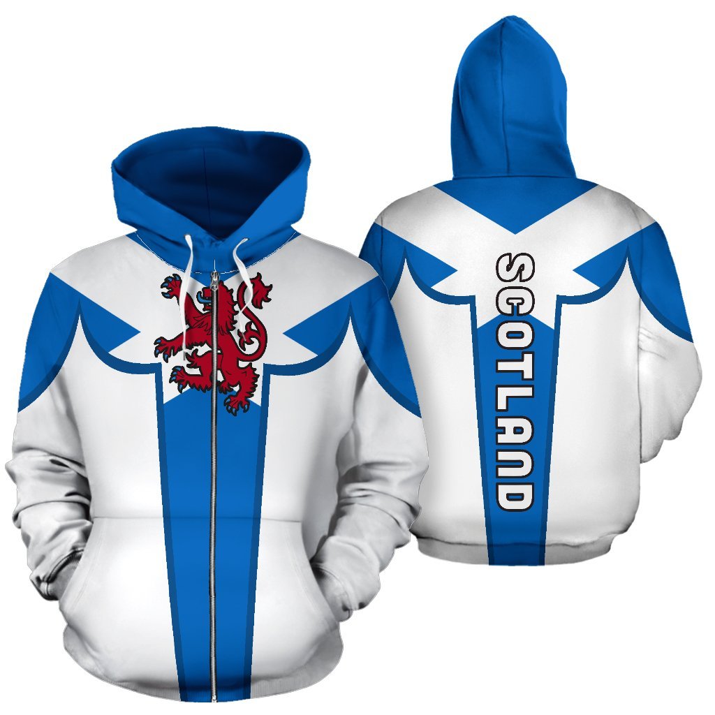 Scotland Flag Zip - Up Hoodie - Curve Style – Aljaira