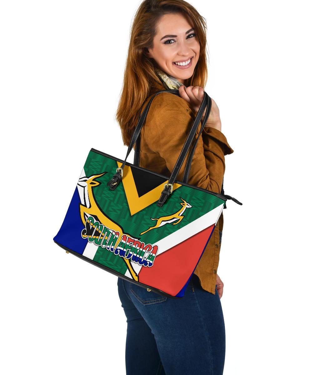 South Africa Large Leather Tote Bag Springboks Rugby Be Proud – Aljaira