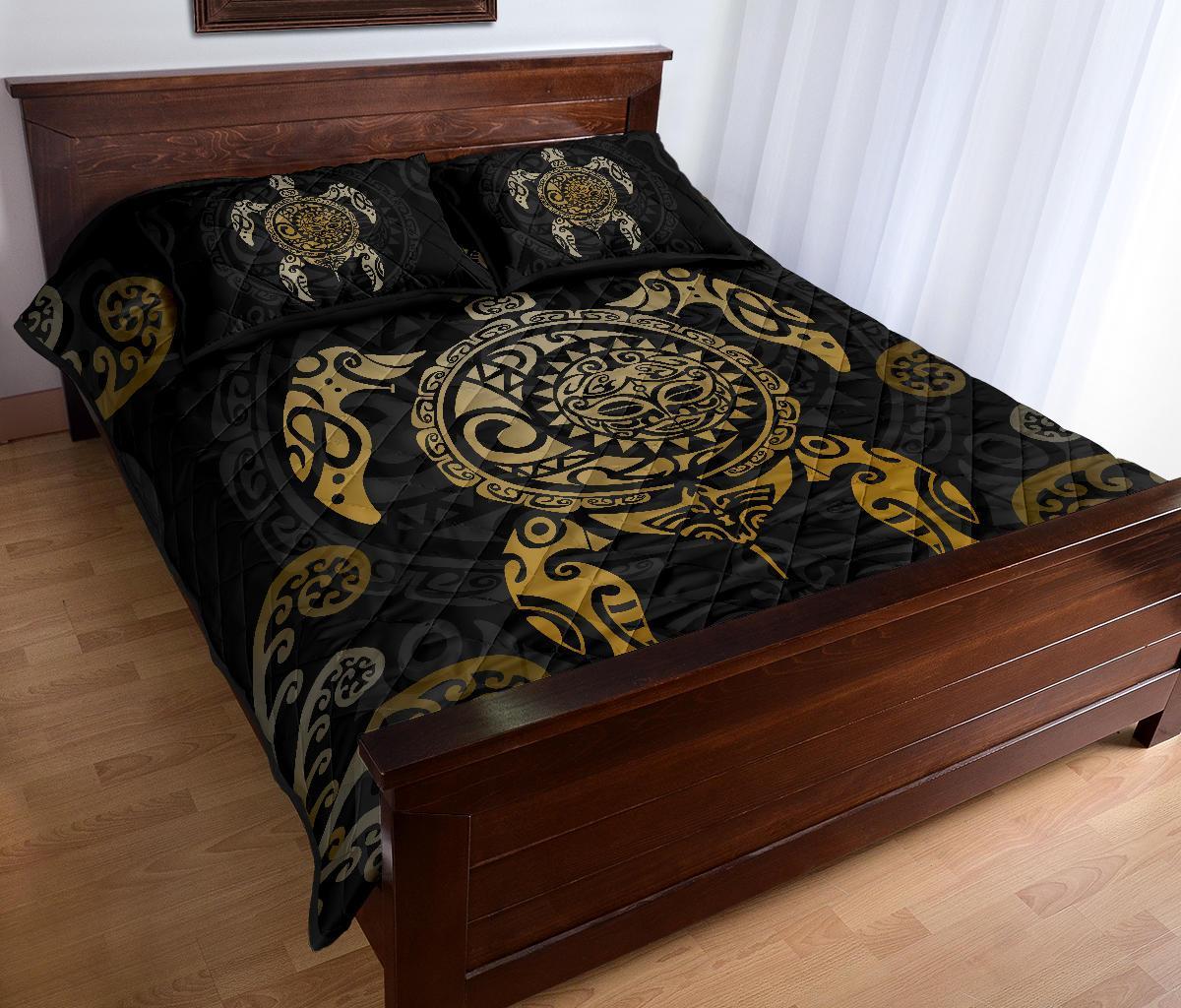 Maori Turtle Quilt Bed Set Gold – Aljaira
