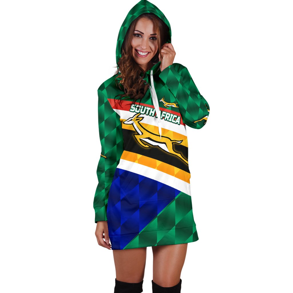South Africa Women's Hoodie Dress Springboks Rugby Sporty Style – Aljaira