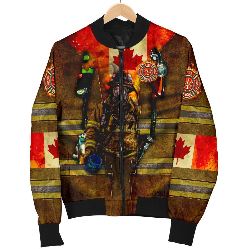 Canada Men'S Bomber Jacket - Canadian Firefighter 3D – Aljaira