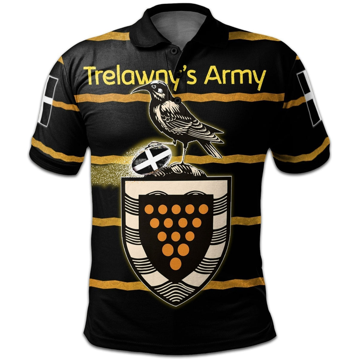Cornwall Rugby Union Polo shirt - Trelawny's Army with Cornwall Flag ...