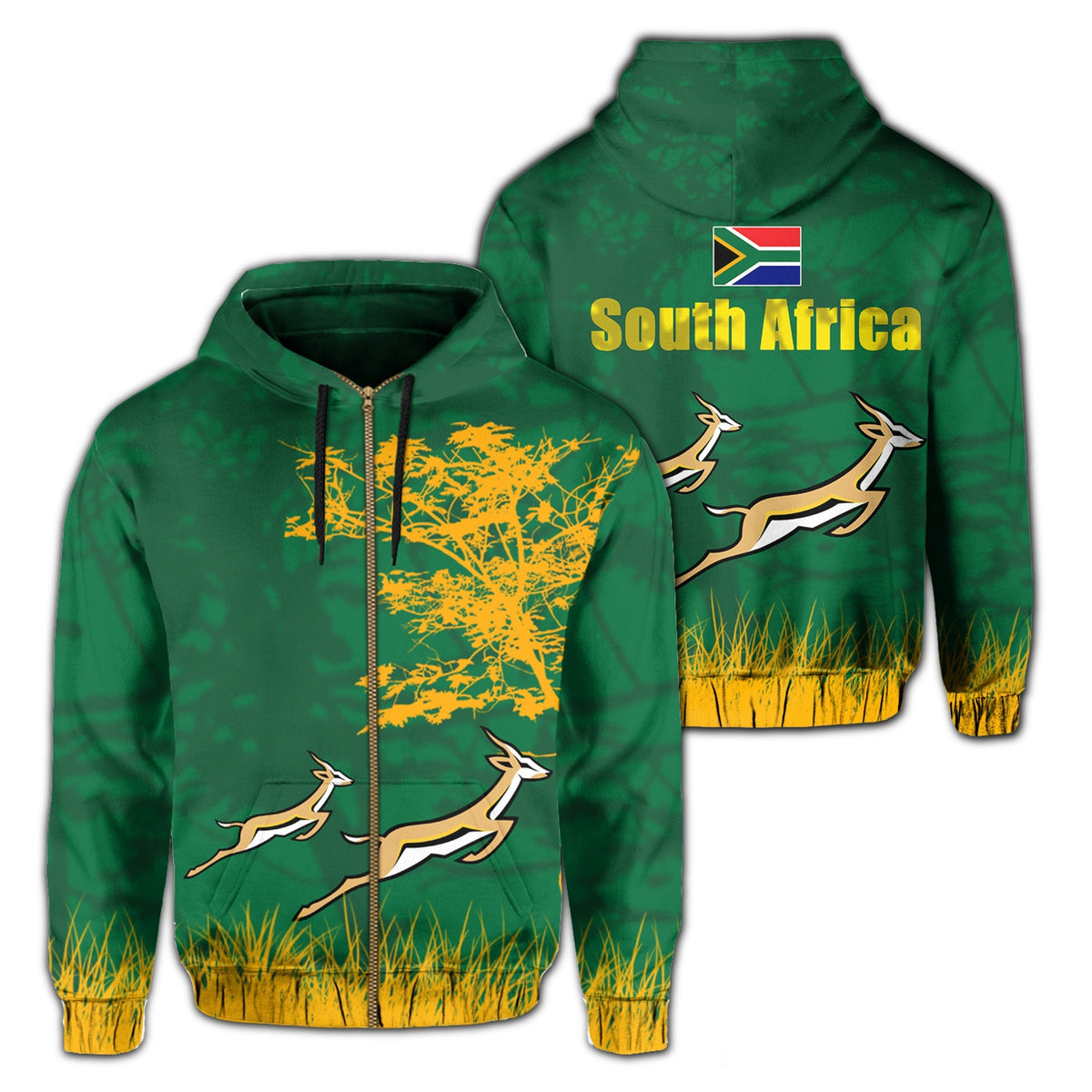 South Africa Springboks Hoodie (Zip - Up) – Aljaira