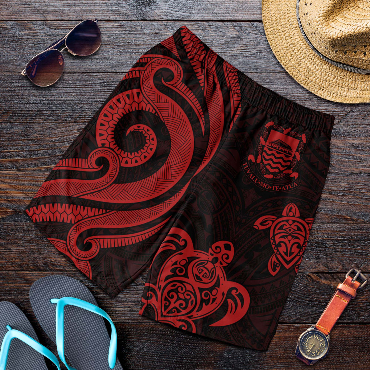 Tuvalu Men's Short - Red Tentacle Turtle – Aljaira