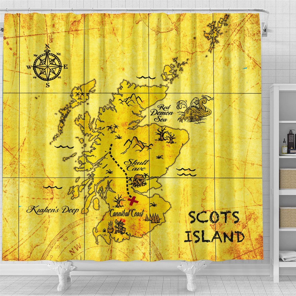 Scotland Treasure Map Shower Curtain – Aljaira
