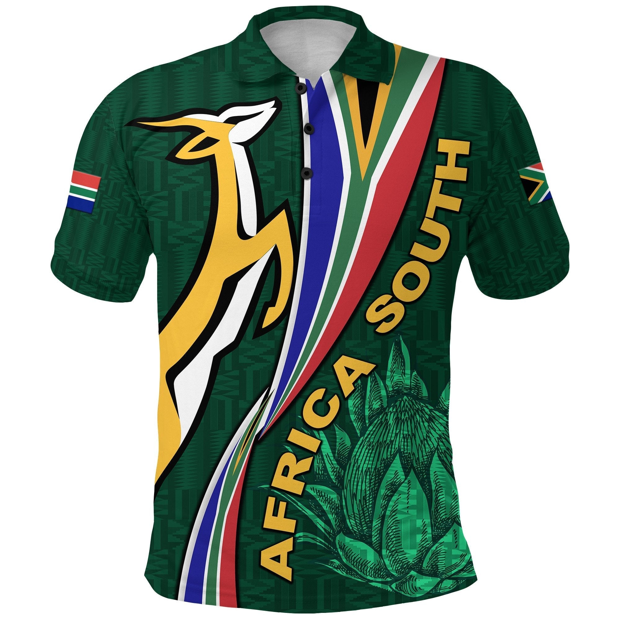 South Africa Polo Shirt Springboks Rugby Be Unique - Green – Aljaira