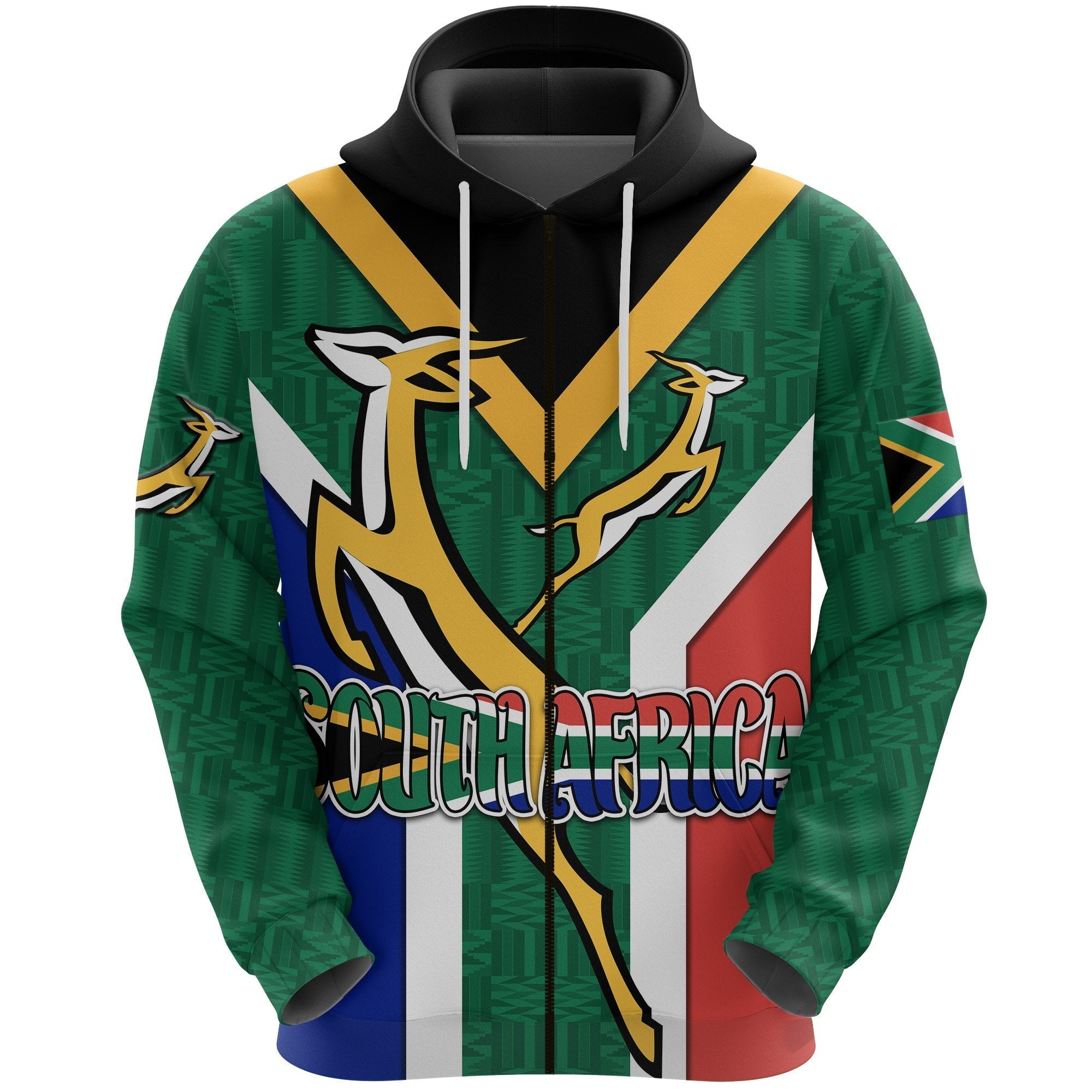 South Africa Zip Hoodie Springboks Rugby Be Proud – Aljaira