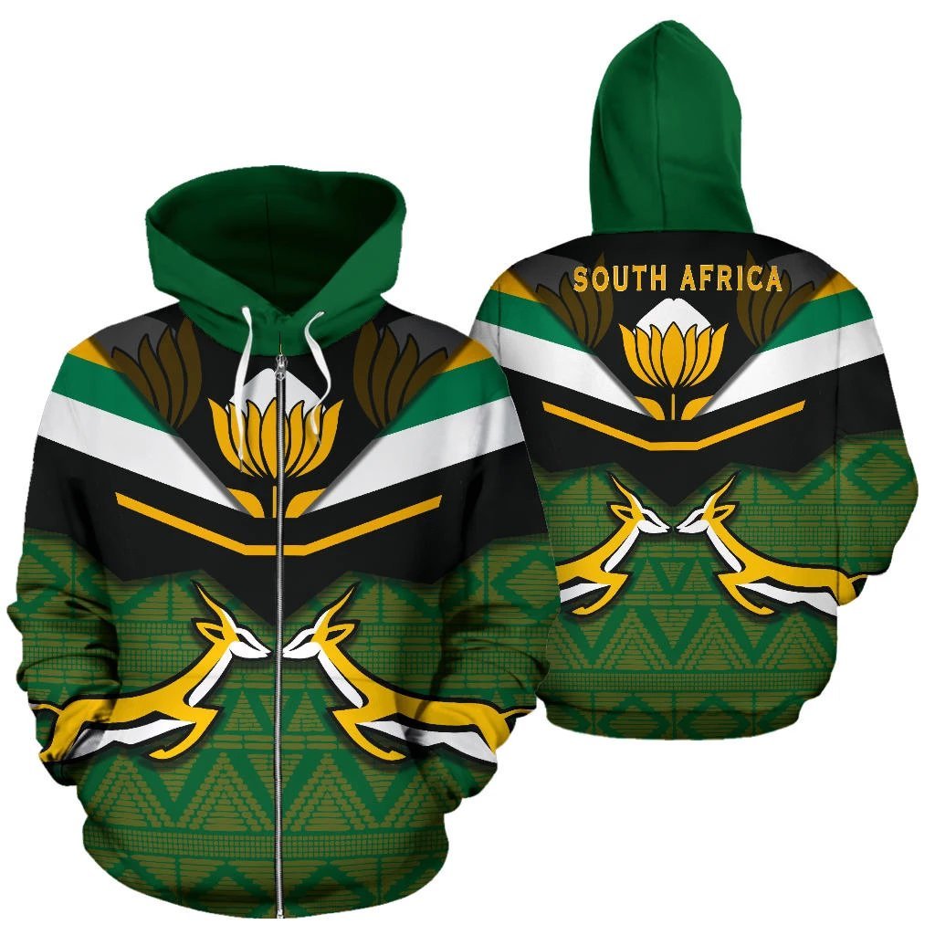 South Africa Style Zip Hoodie Springboks – Aljaira