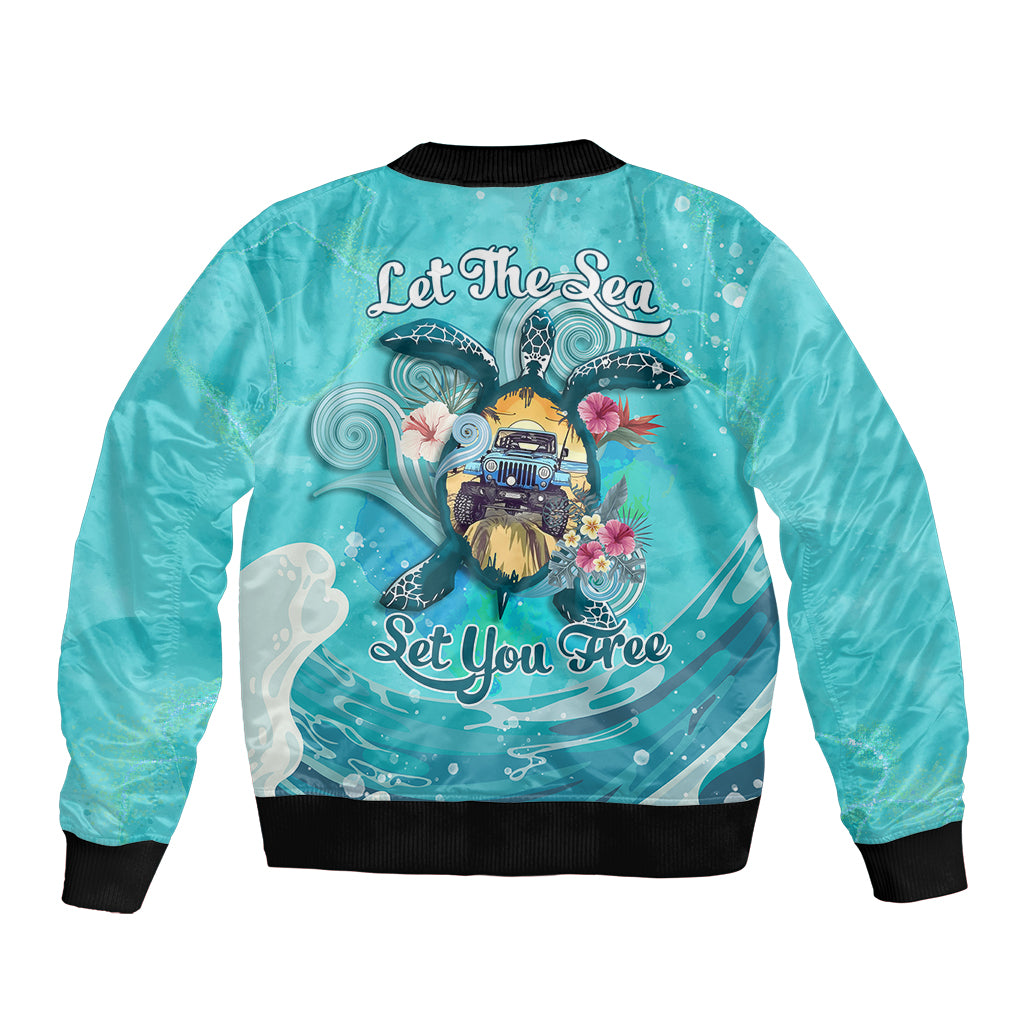 Jeep Turtle Let The Sea Set You Free - World Ocean Day Bomber Jacket T ...